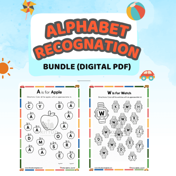 A to Z Alphabet Recognition Worksheets Bundle (26 Pages) - Kittuz ...